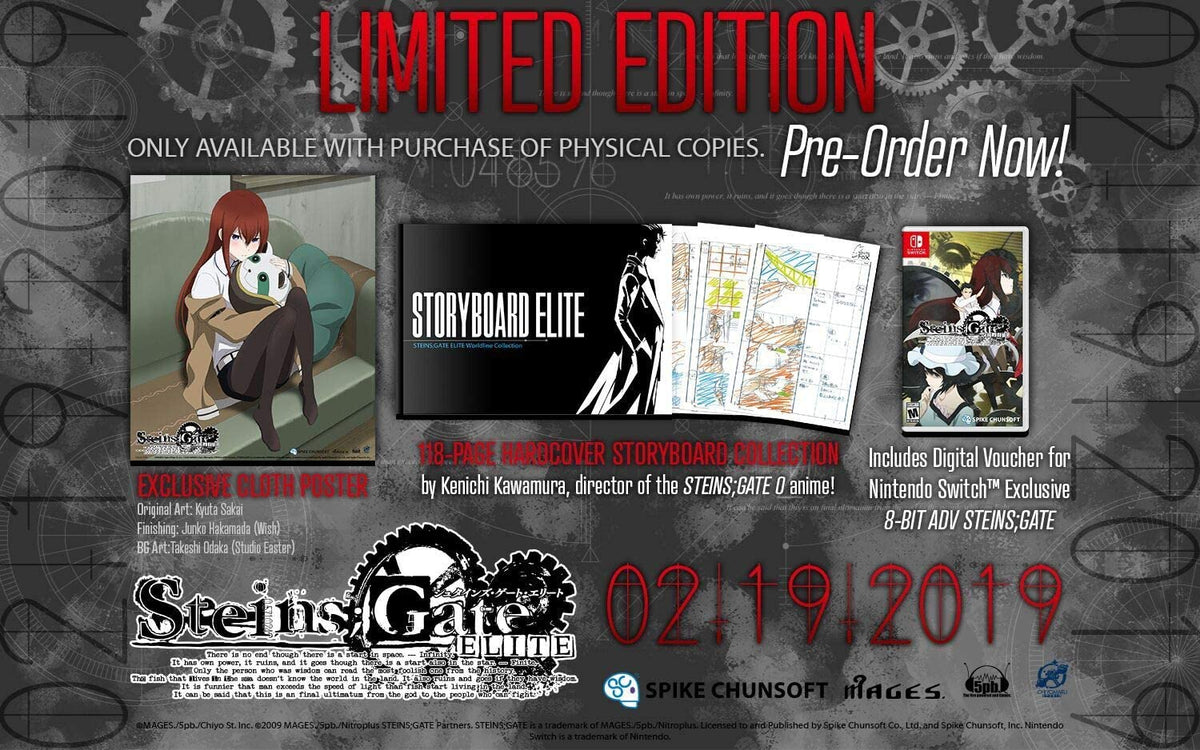 Steins Gate Elite Limited Edition (minor damage to box) Switch New – Iceman Video Games