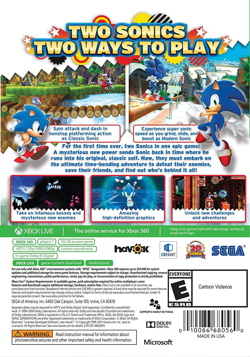 Sonic Generations 360 New – Iceman Video Games