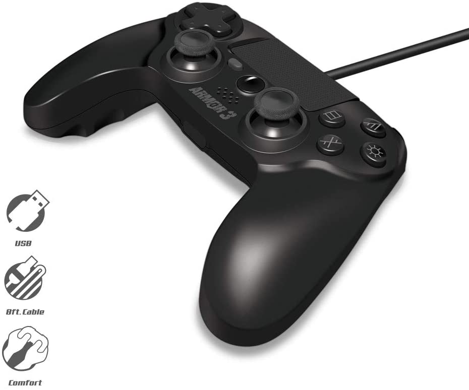 PS4 Controller Wired Armor 3 Black New – Iceman Video Games