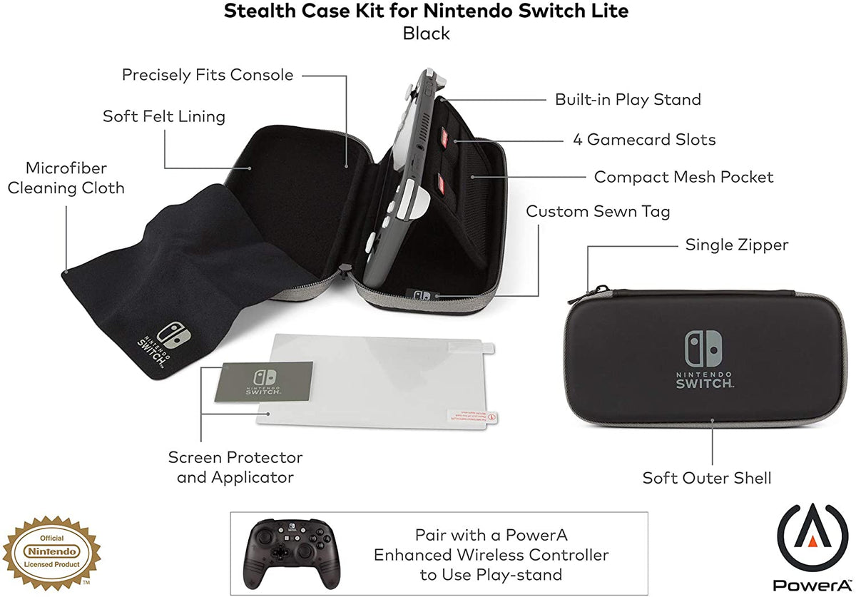 Switch Lite Carry Case BDA Stealth Case Kit Black New – Iceman Video Games